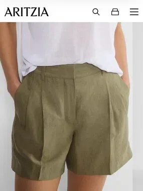 Aritzia | Shorts | Aritzia Effortless Mid Thigh Short Cruiselinen Green ...